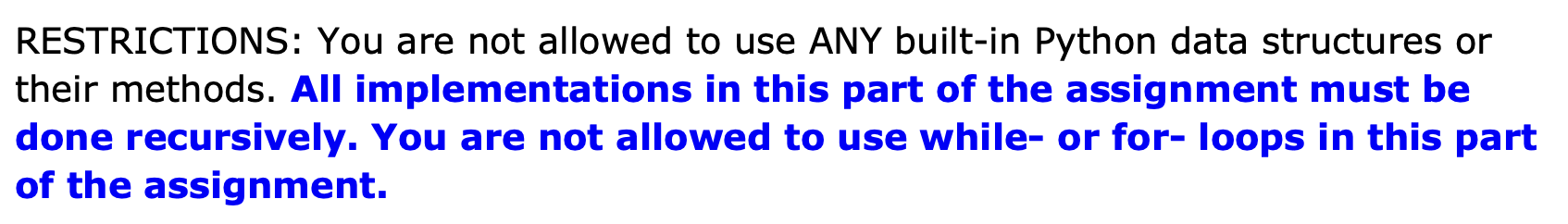 Solved No Loops At All Must Only Use Recursion To Solve 