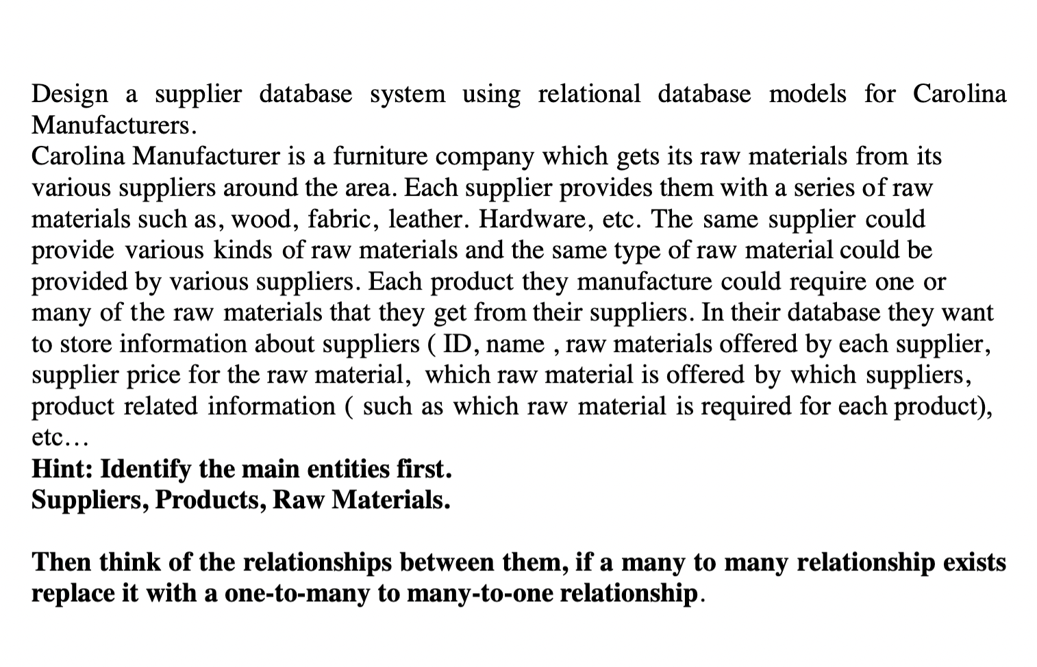 Solved a Design a supplier database system using relational | Chegg.com