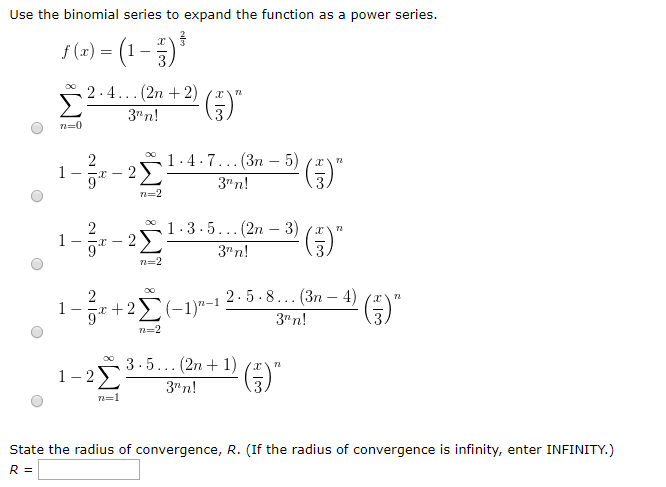 Solved Use the binomial series to expand the function as a | Chegg.com
