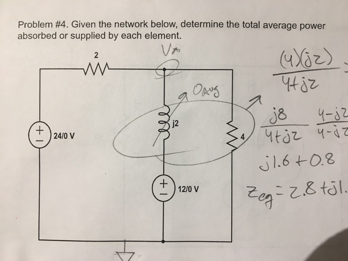Solved Given the network below, determine the total average | Chegg.com