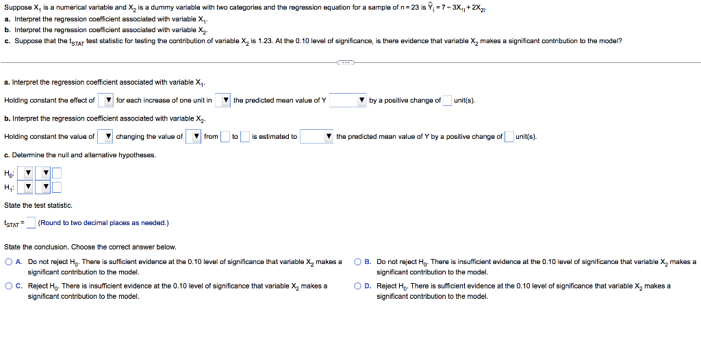 Solved Suppose X1 is a numerical variable and X2 is a dummy | Chegg.com