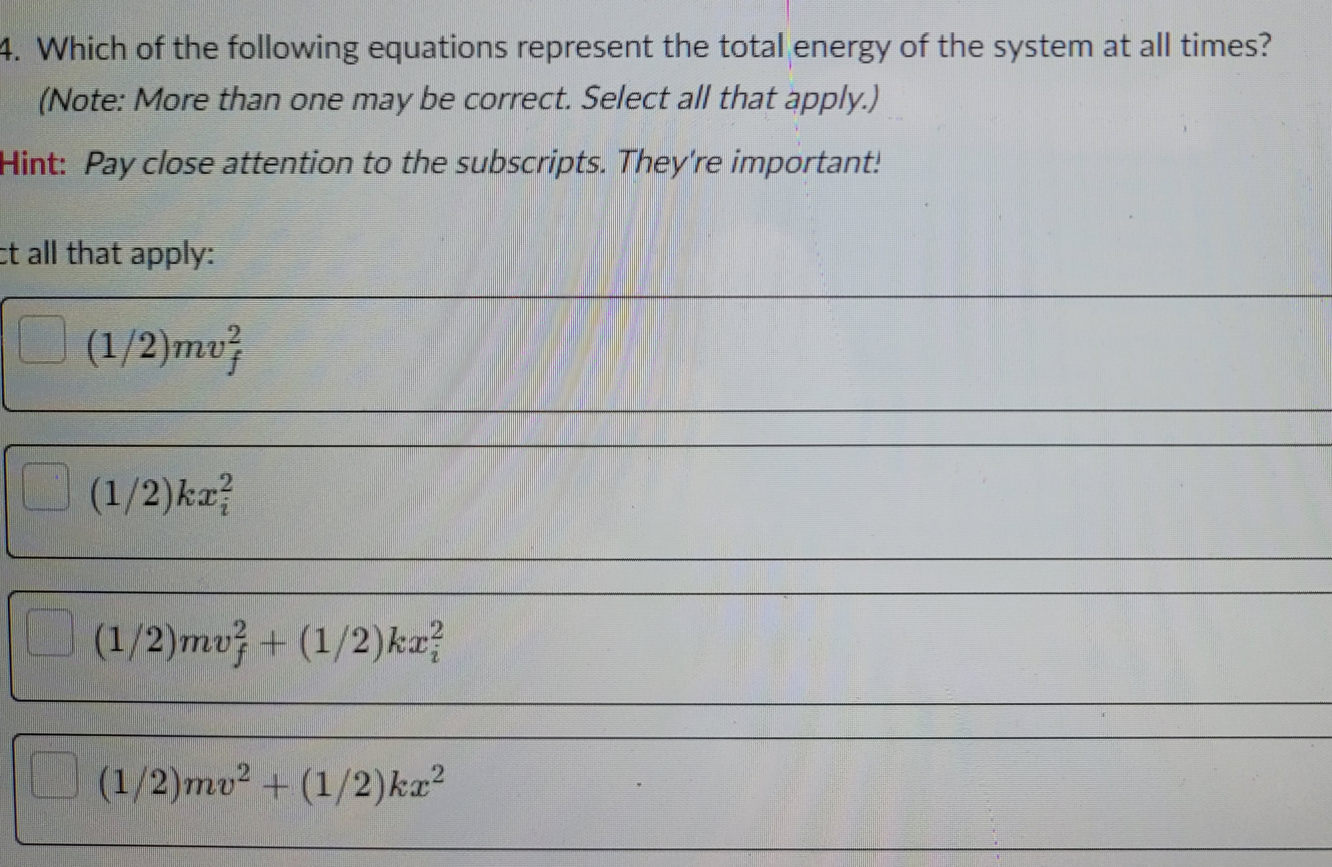 Solved Which of the following equations represent the total | Chegg.com