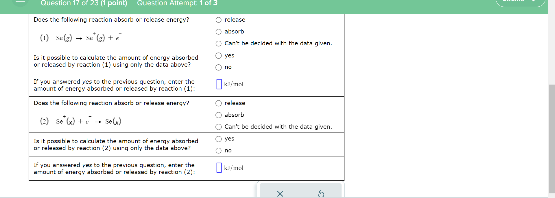 Solved Consider the following data for selenium: You may | Chegg.com
