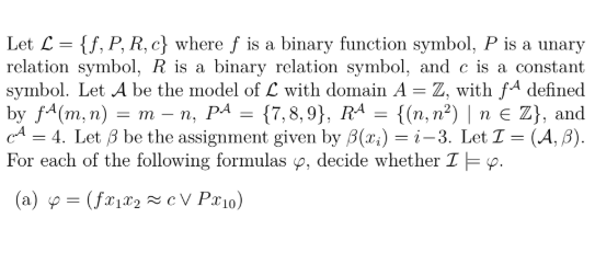 Solved Let L f, P, R, c} where f is a binary function | Chegg.com