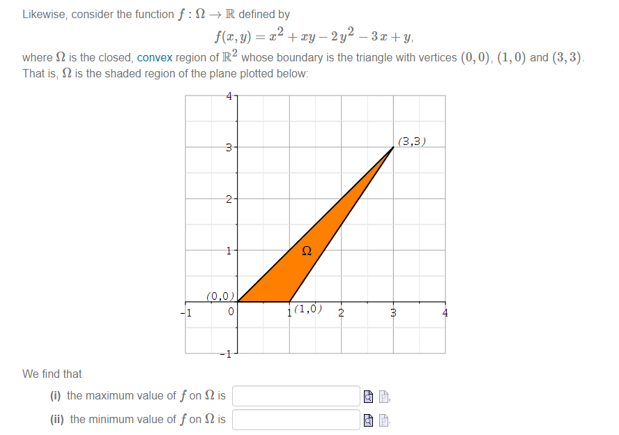 Solved Likewise, consider the function f:Ω→R defined by | Chegg.com