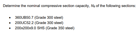 Solved Determine the nominal compressive section capacity, | Chegg.com