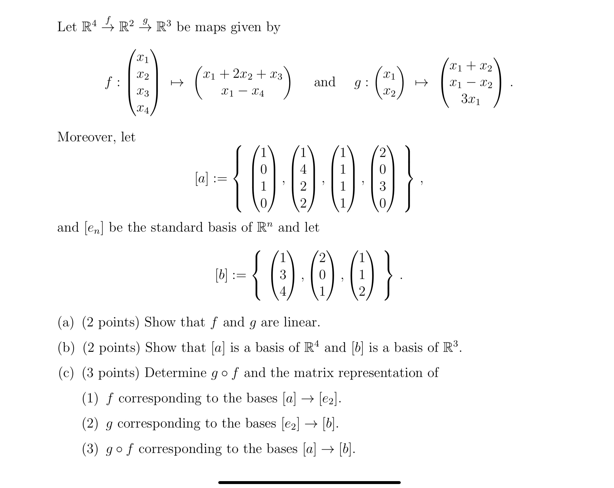 Solved Let R4→?fR2→?gR3 ﻿be maps given | Chegg.com
