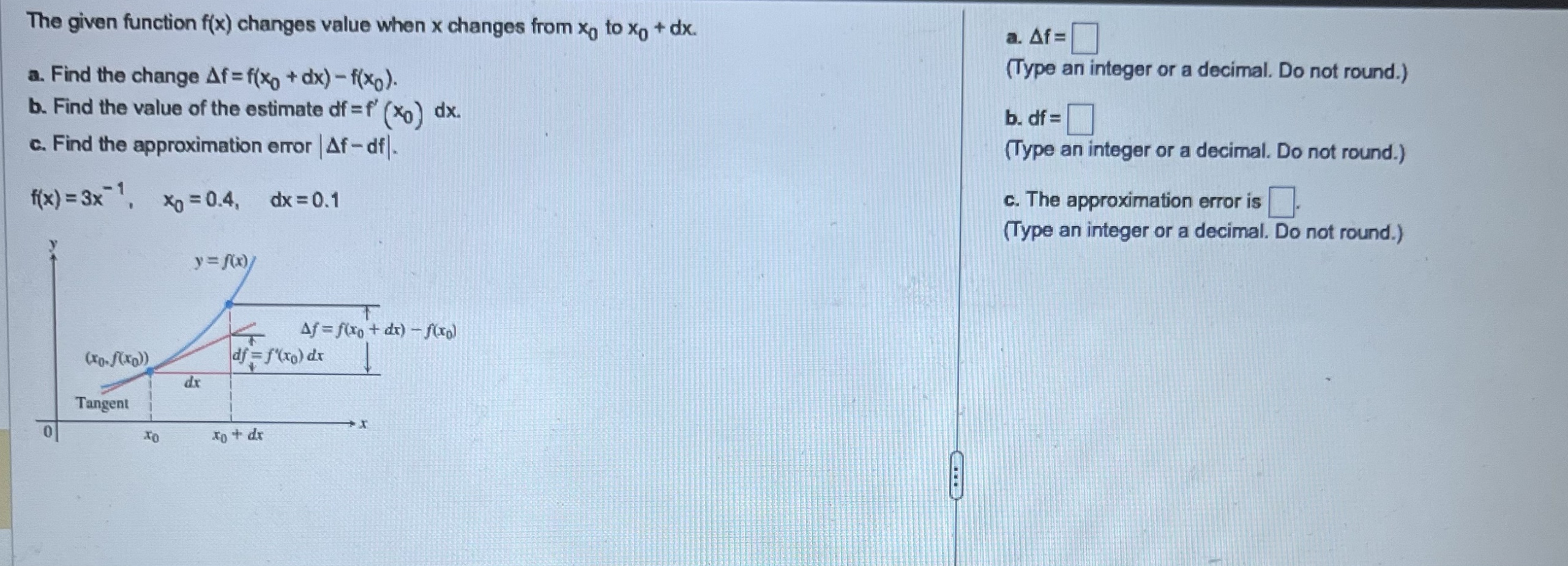 Solved The given function f(x) changes value when x changes | Chegg.com