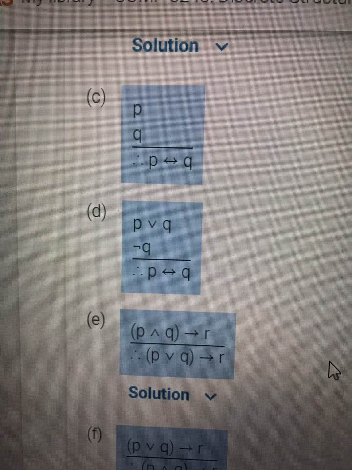 Solved LLLLLLLL GE Solution ..paq (d) pra be .. pa (p ^ q) | Chegg.com