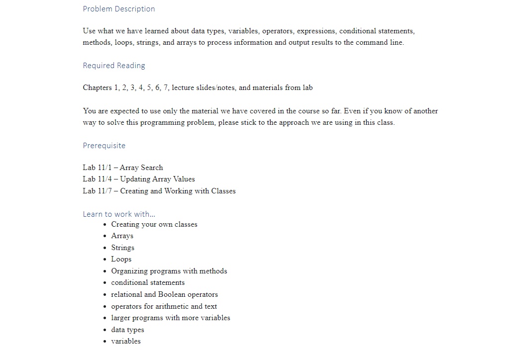 Solved Problem Description Use what we have learned about | Chegg.com