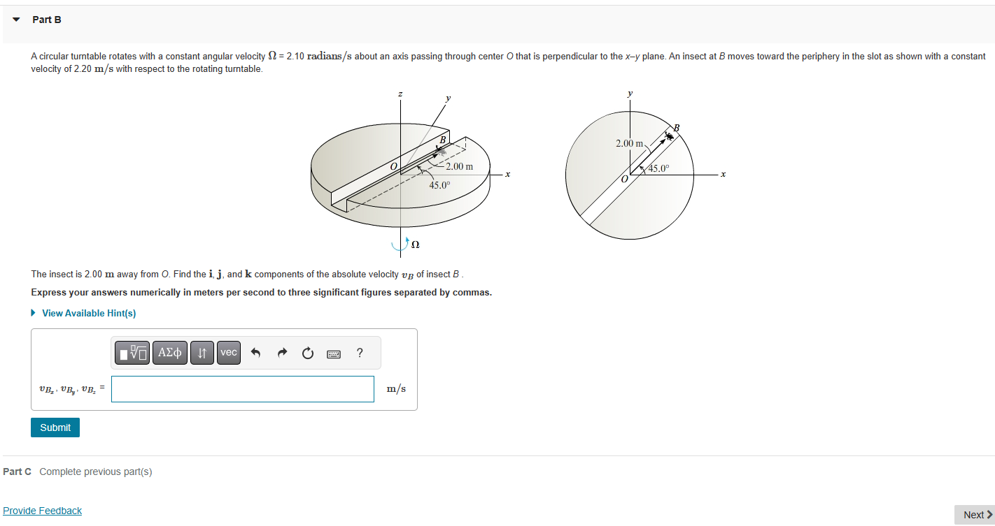 Solved The insect is 2.00 m away from O. Find the i,j, and k | Chegg.com