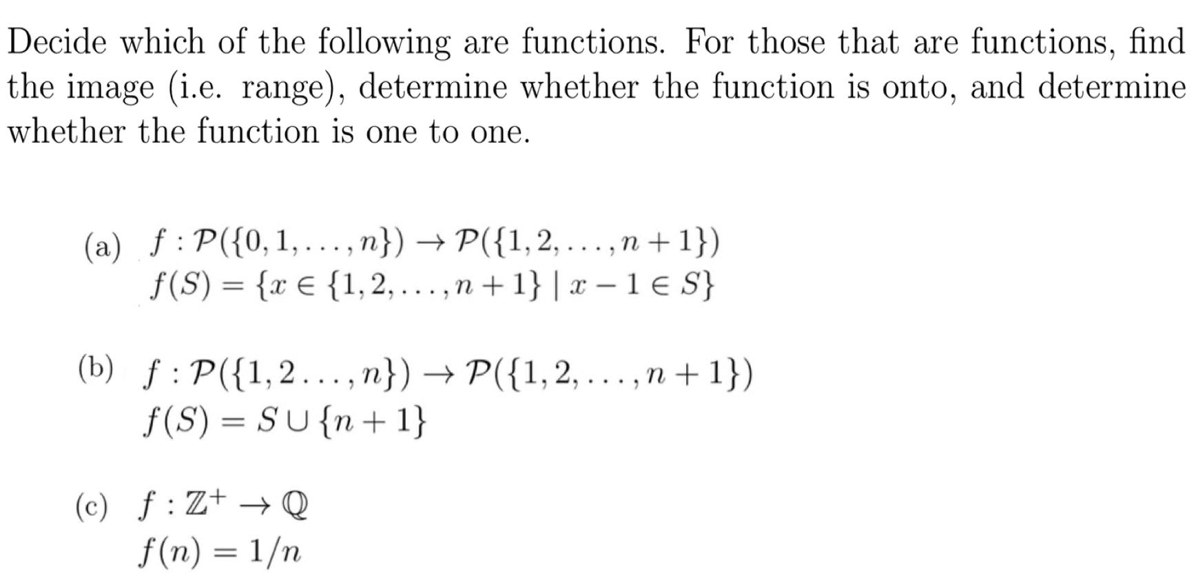 Solved Decide which of the following are functions. For | Chegg.com