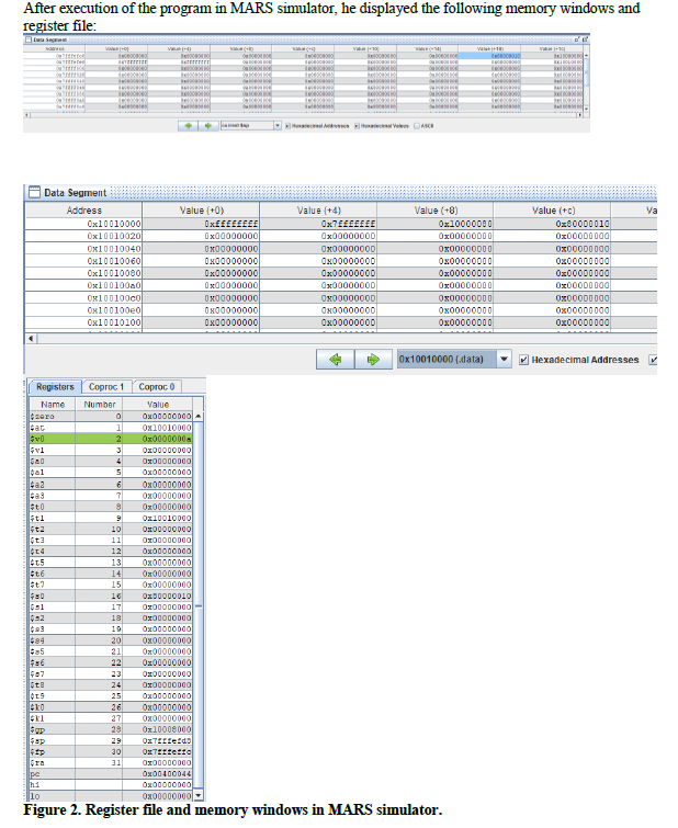 A student wrote MIPS assembly program and executed it | Chegg.com