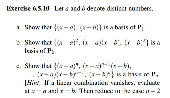 Solved Exercise 6.5.10 Let a and b denote distinct numbers. | Chegg.com