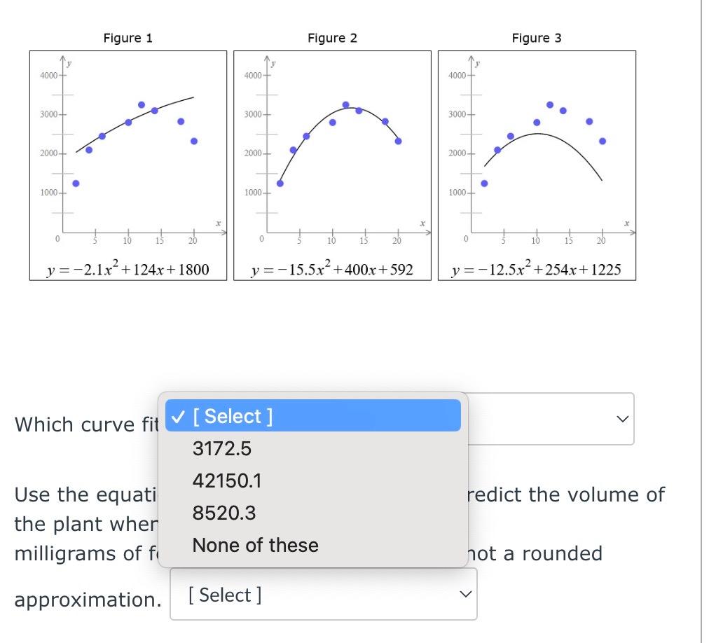 Solved Use the equation of the best fitting curve to predict | Chegg.com