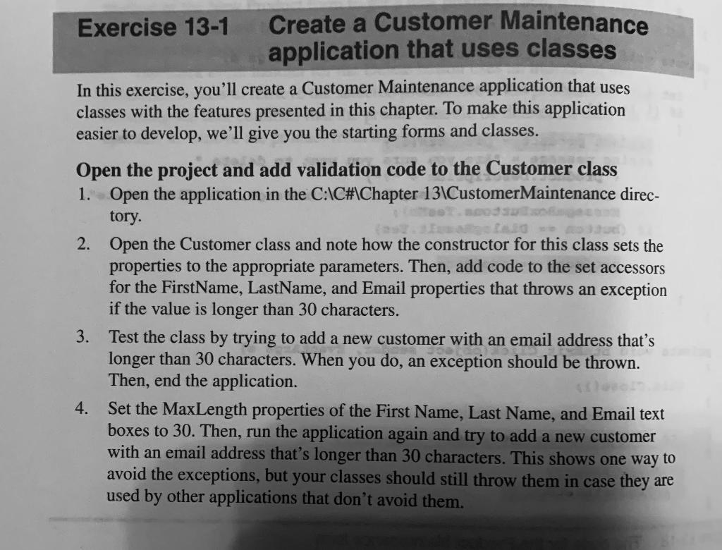 Solved Exercise 13 1 Create A Customer Maintenance 