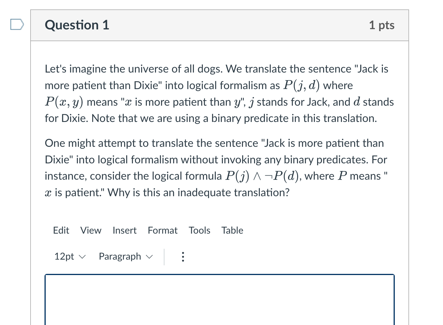 Solved Let's imagine the universe of all dogs. We translate | Chegg.com