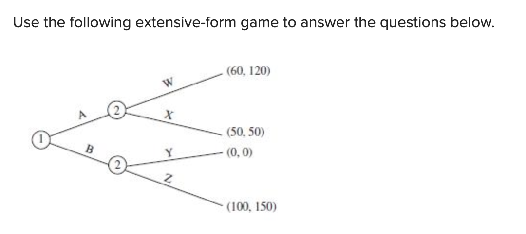Solved Use the following extensive-form game to answer the | Chegg.com