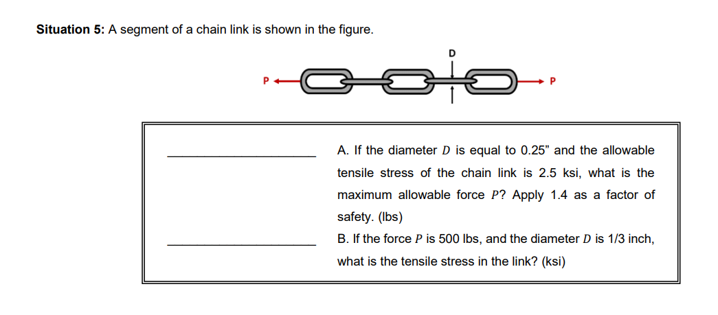 Solved A segment of a chain link is shown in the | Chegg.com