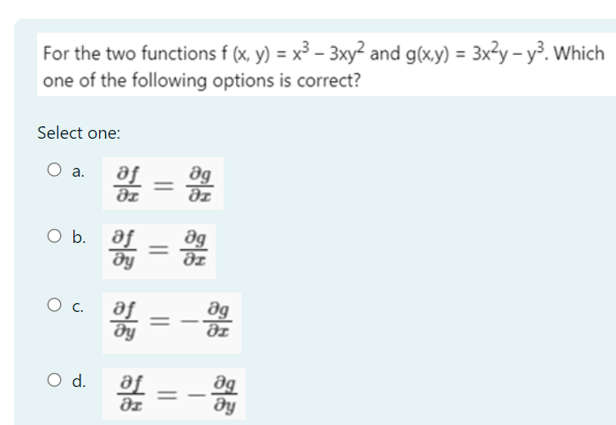 Solved For the two functions f(x,y)=x3-3xy2 ﻿and | Chegg.com