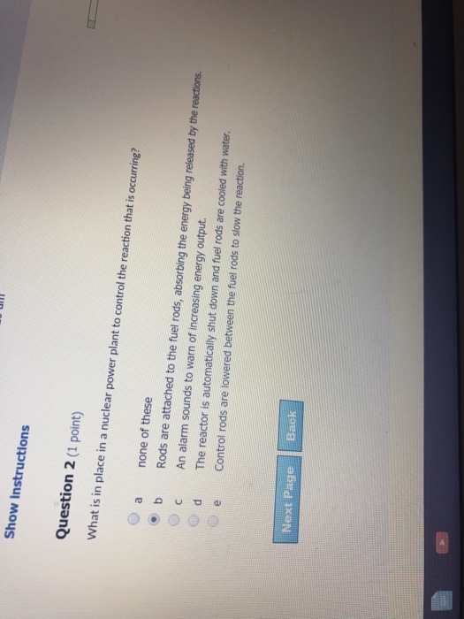 Solved What is in place in a nuclear power plant to control | Chegg.com