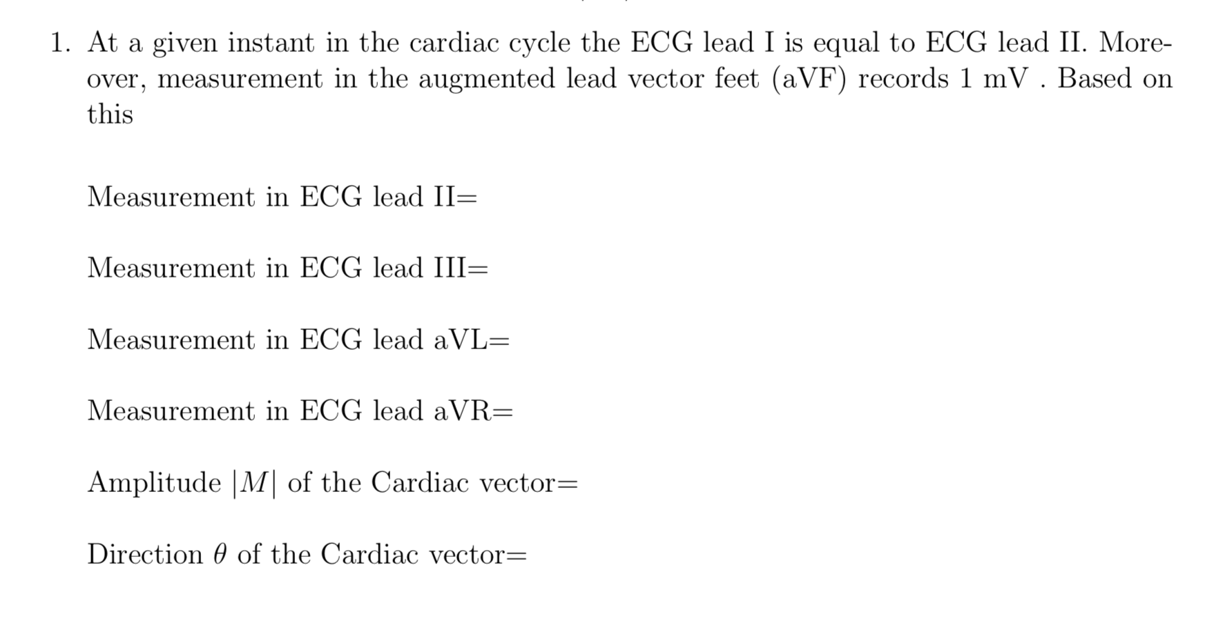 1. At a given instant in the cardiac cycle the ECG | Chegg.com