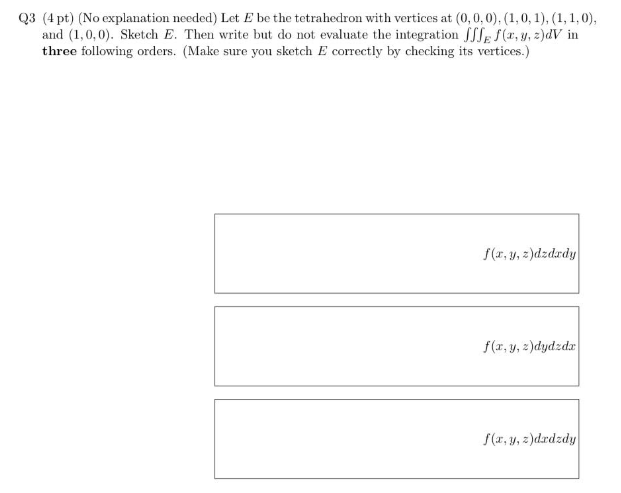 Solved Q3 (4 ﻿pt) (No explanation needed) ﻿Let E ﻿be the | Chegg.com
