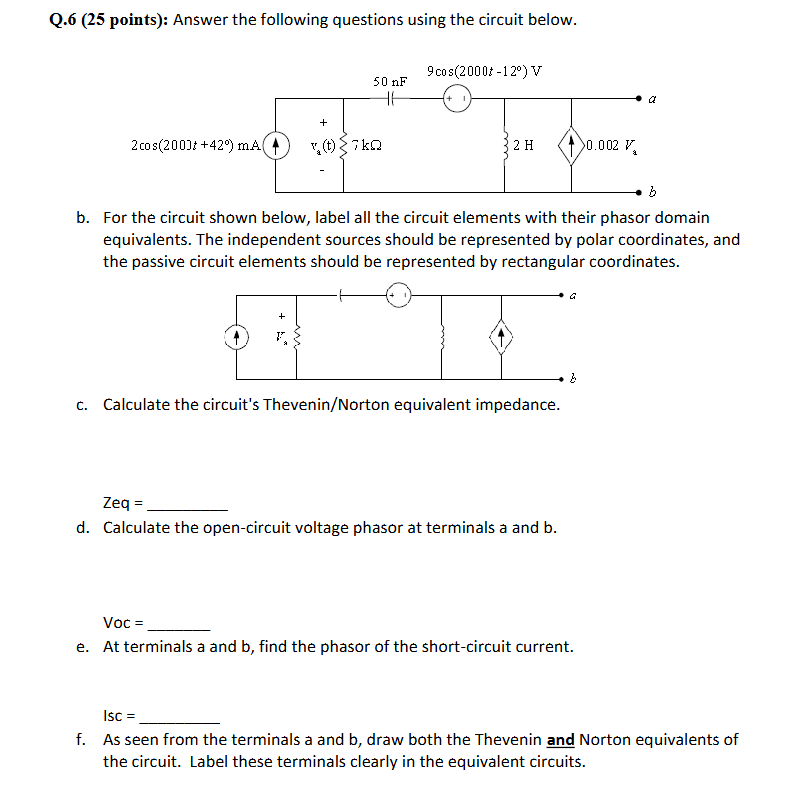 Solved Q. 6 (25 ﻿points): Answer the following questions | Chegg.com