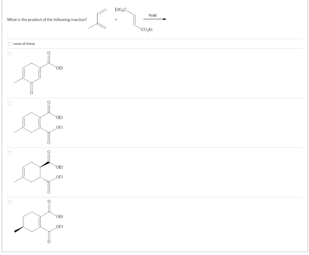 Solved EtO2C heat What is the product of the following | Chegg.com