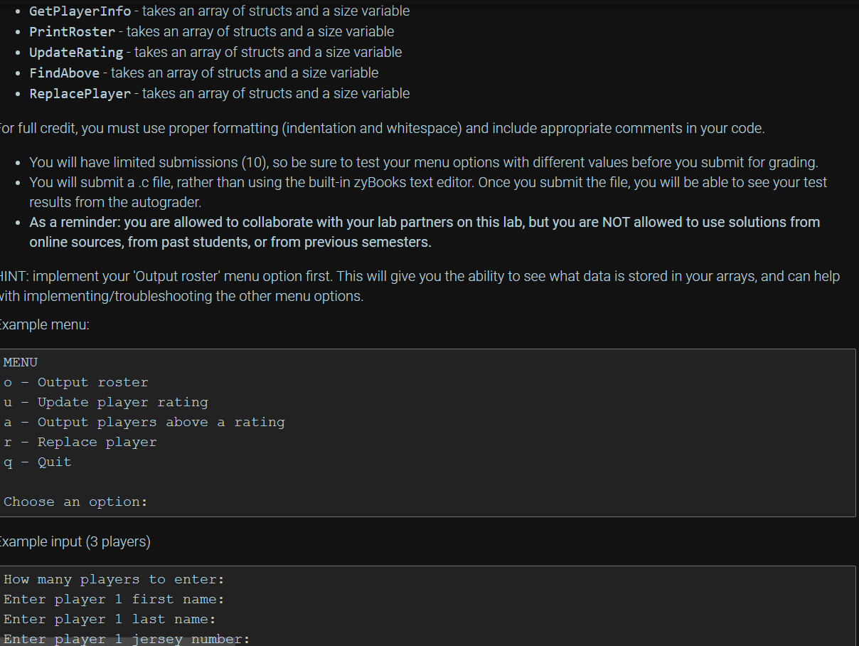 Solved This is in c language and please be sure to read | Chegg.com