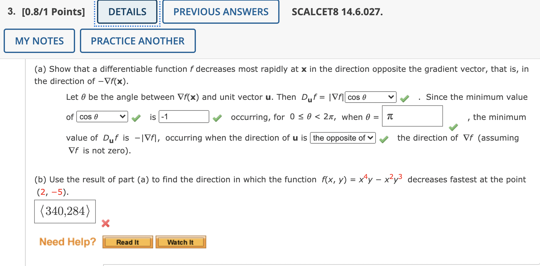Solved I tried everything from 340/284 to -284 and nothing | Chegg.com