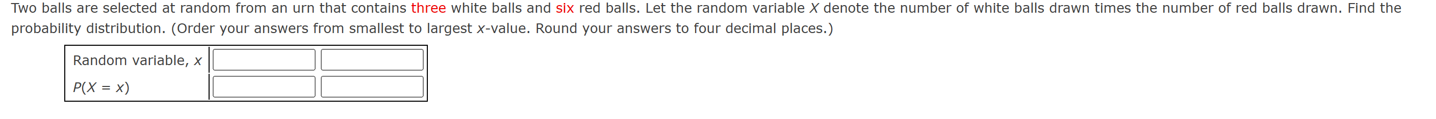 Solved probability distribution. (Order your answers from | Chegg.com
