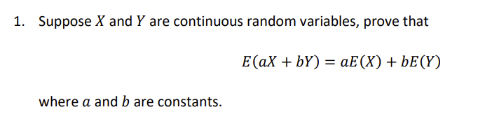 Solved Suppose X and Y are continuous random variables, | Chegg.com