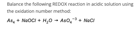 Solved Balance the following REDOX reaction in BASIC | Chegg.com