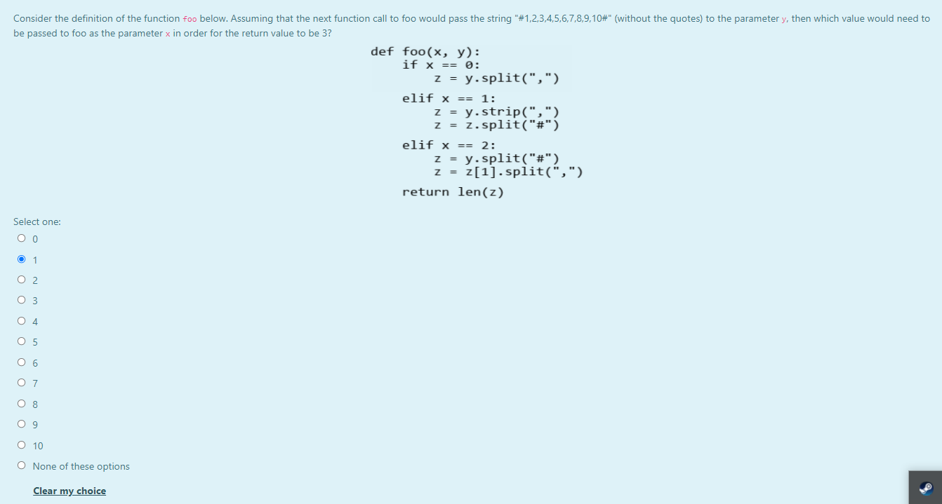 Solved Consider The Definition Of The Function Foo Below 