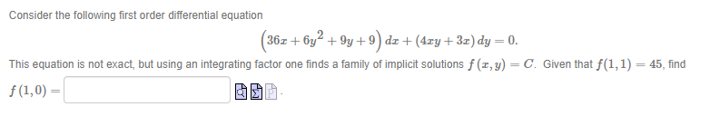Solved Consider the following first order differential | Chegg.com