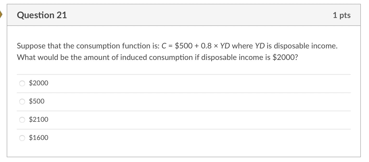 Solved Suppose that the consumption function is: | Chegg.com