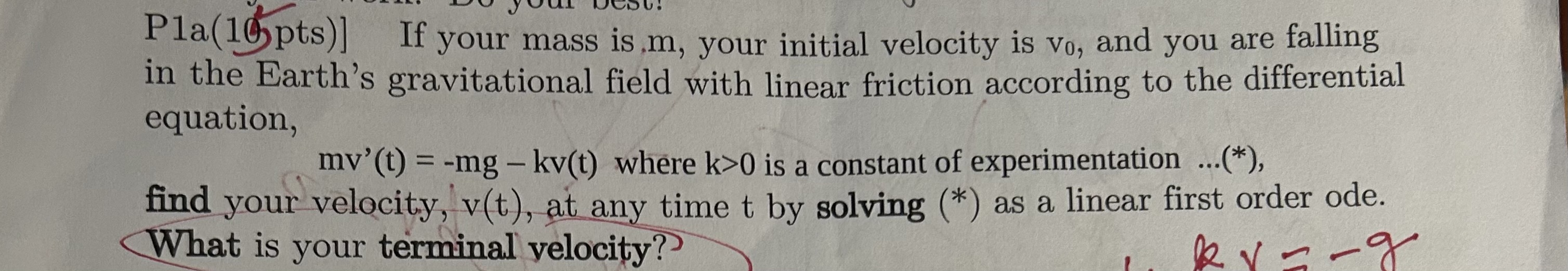 Solved If your mass is, m, ﻿your initial velocity is v0, | Chegg.com