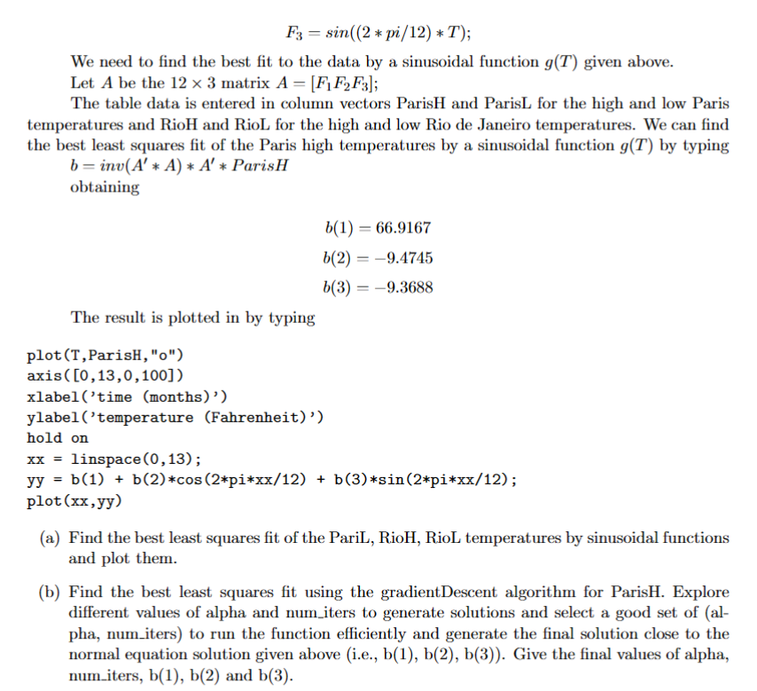 Problem 4 (25 points): Least Squares Fit to a | Chegg.com