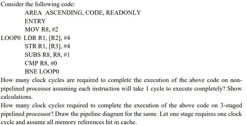 Solved Consider the following code: AREA ASCENDING, CODE, | Chegg.com