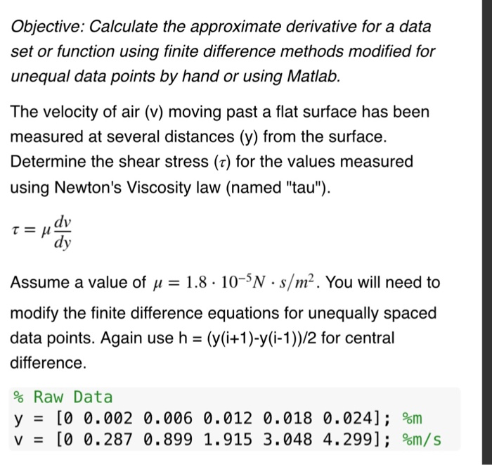 Solved Objective: Calculate the approximate derivative for a | Chegg.com