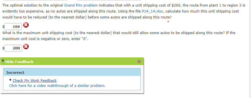 Solved The optimal solution to the original Grand Prix | Chegg.com