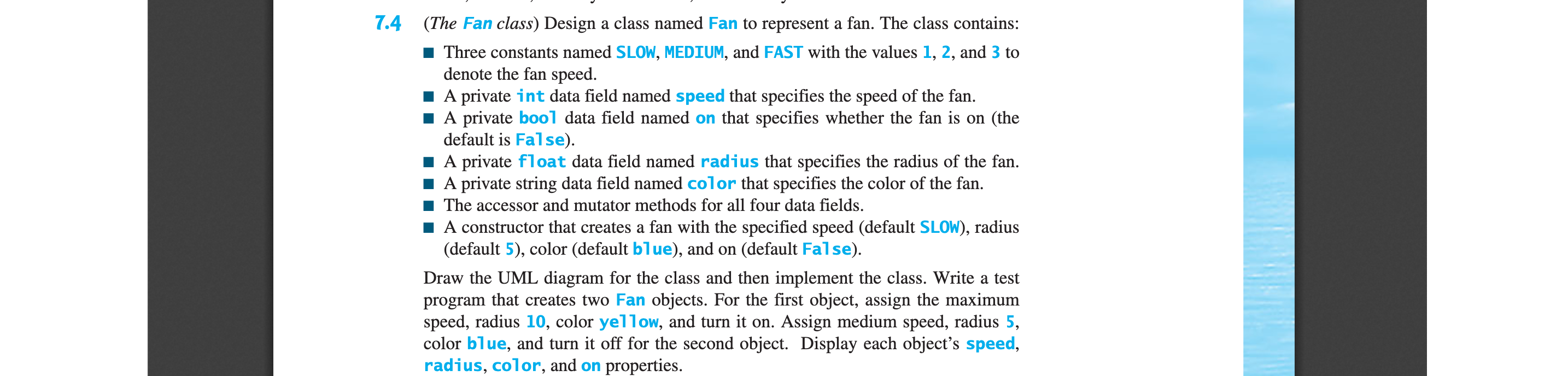 Solved Write In Python Code The Fan Class Design A Class 