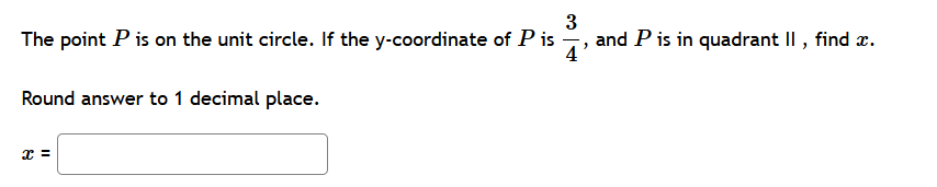 Solved The point P is on the unit circle. If the | Chegg.com