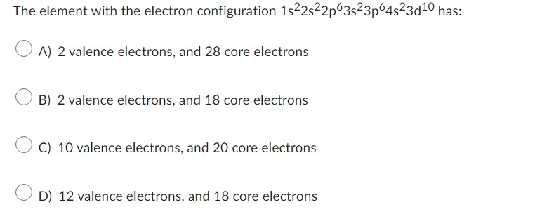 Solved The element with the electron configuration | Chegg.com