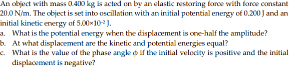 Solved An object with mass 0.400 kg is acted on by an | Chegg.com