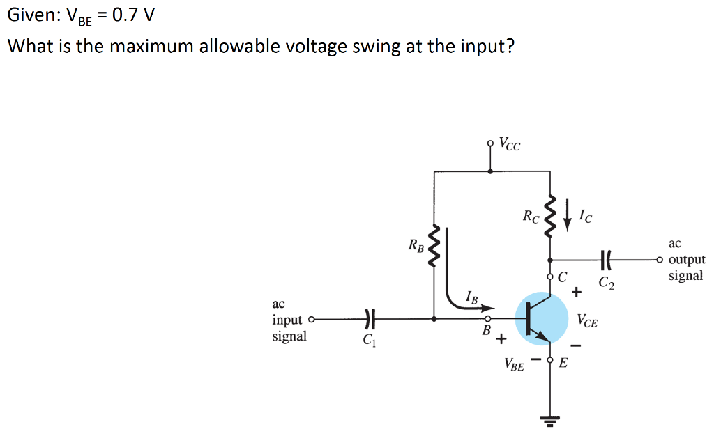 Solved Given: VRE-0.7 What is the maximum allowable voltage | Chegg.com