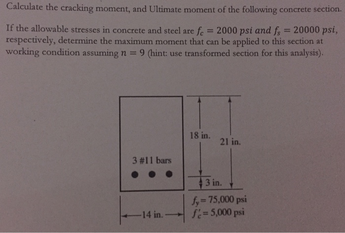 Solved Calculate the cracking moment, and Ultimate moment of | Chegg.com