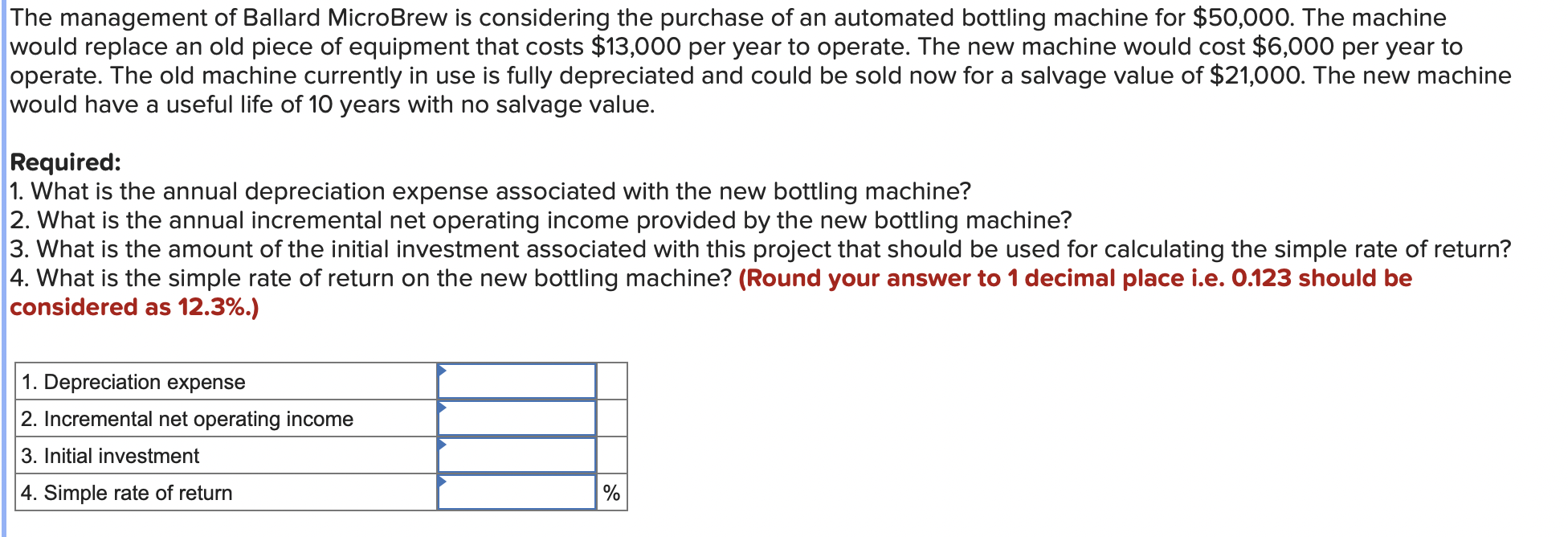 Solved The management of Ballard MicroBrew is considering | Chegg.com