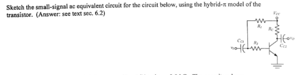 Solved Sketch the small-signal ac equivalent circuit for the | Chegg.com